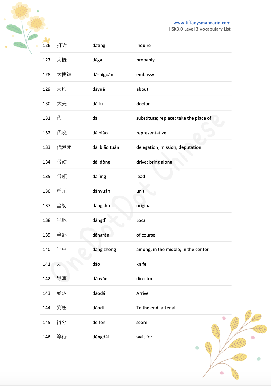 HSK 3 Vocabulary & Workbook - OneDotDot Chinese